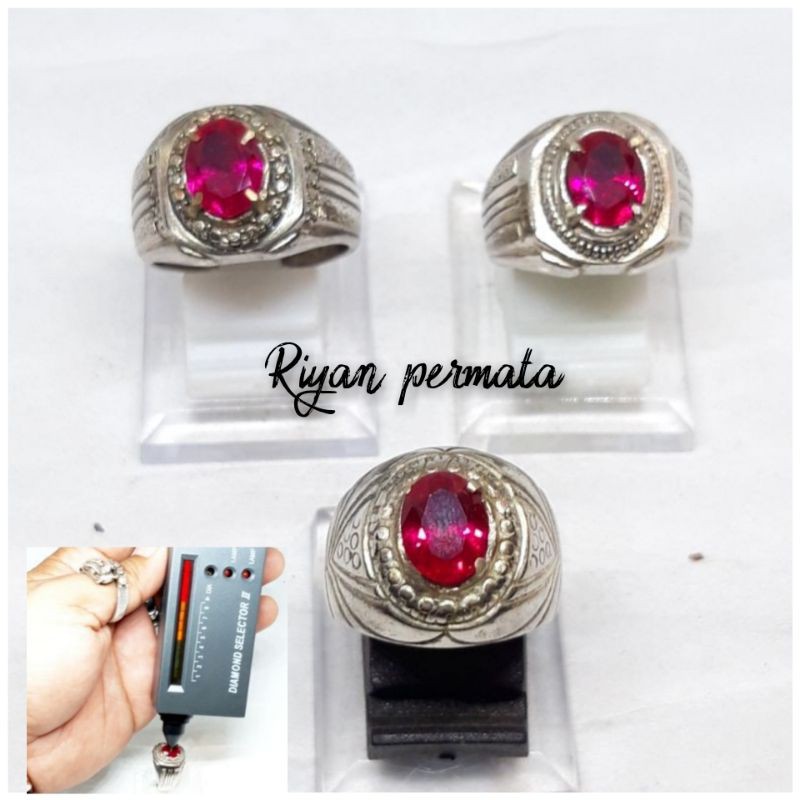 Jual Batu cincin merah merah siam rose bangkok | Shopee Indonesia