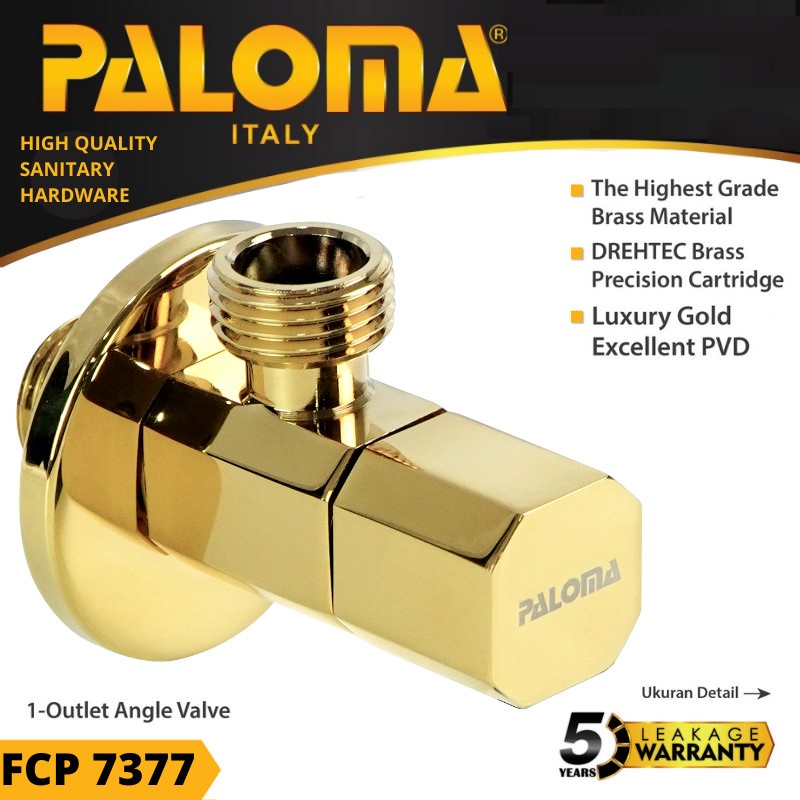 Jual PALOMA FCP 7377 GOLD Keran Stop Toilet WC Jet Shower Valve Tembok ...