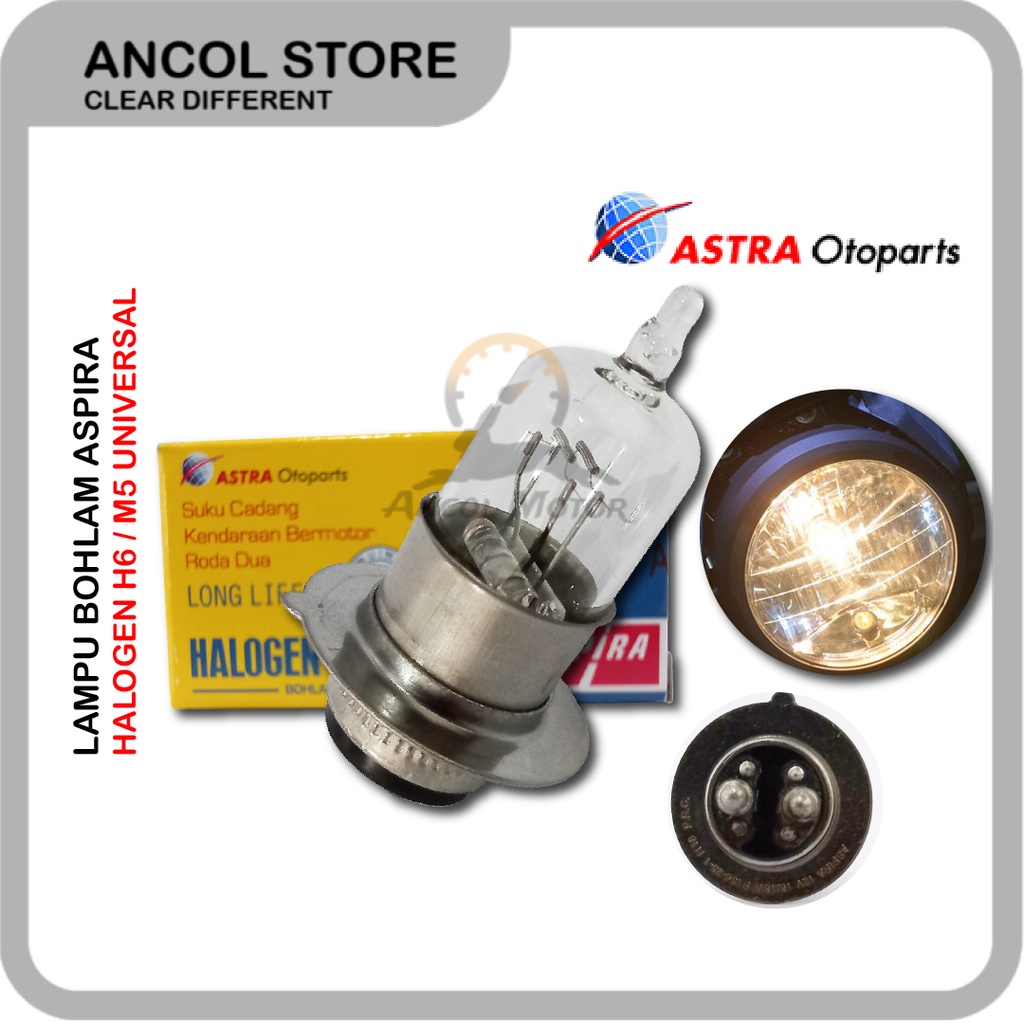 Jual Aspira Bohlam Halogen Lampu Depan Motor H6 K1 Universal Headlamp ...