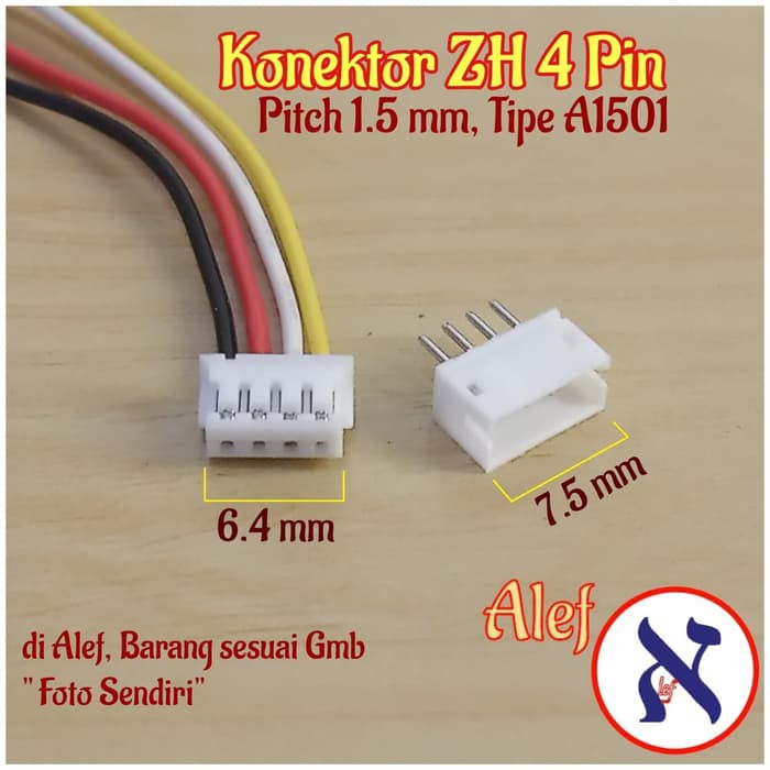 Jual 5Pasang Konektor ZH 4 Pin A1501 LHE kabel pitch 1.5 White Housing Socket jst | Shopee Indonesia