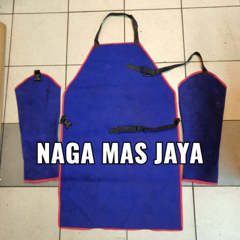 Jual APRON LAS DADA TANGAN / CELEMEK KULIT LAS / APRON LAS SET ...