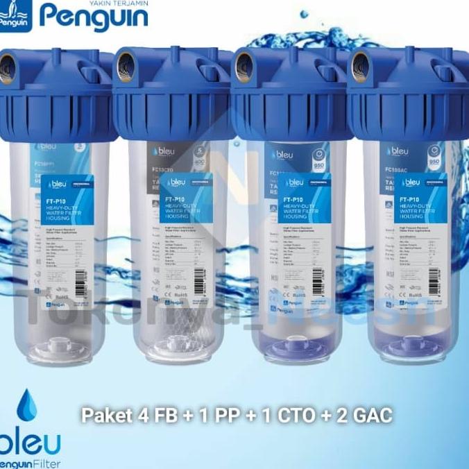 Jual Harga Gudang Filter Air Penguin Fb - 10" Pp + Cto + 2 Gac ...