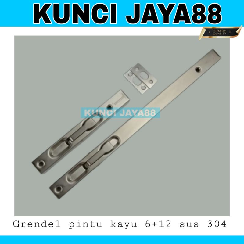 Jual grendel pintu kayu 6inch + 12inch slot pintu kayu atas bawah ...