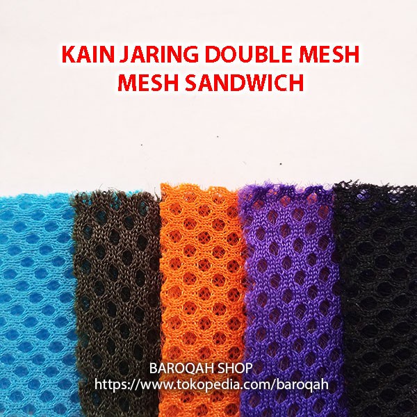 Jual Bahan Kain Jaring Jala Double Dobel Mesh / Mesh Sandwich Meteran ...