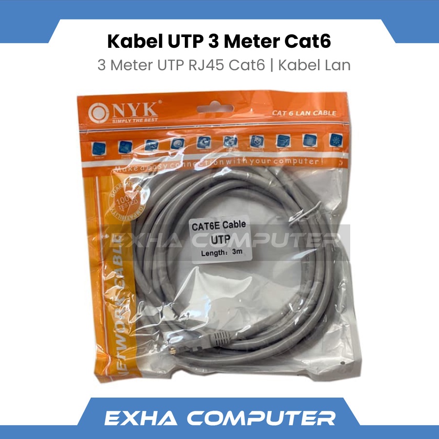 Jual Kabel LAN UTP 3 Meter Cat 6e RJ45 Ethernet Cable | Shopee Indonesia
