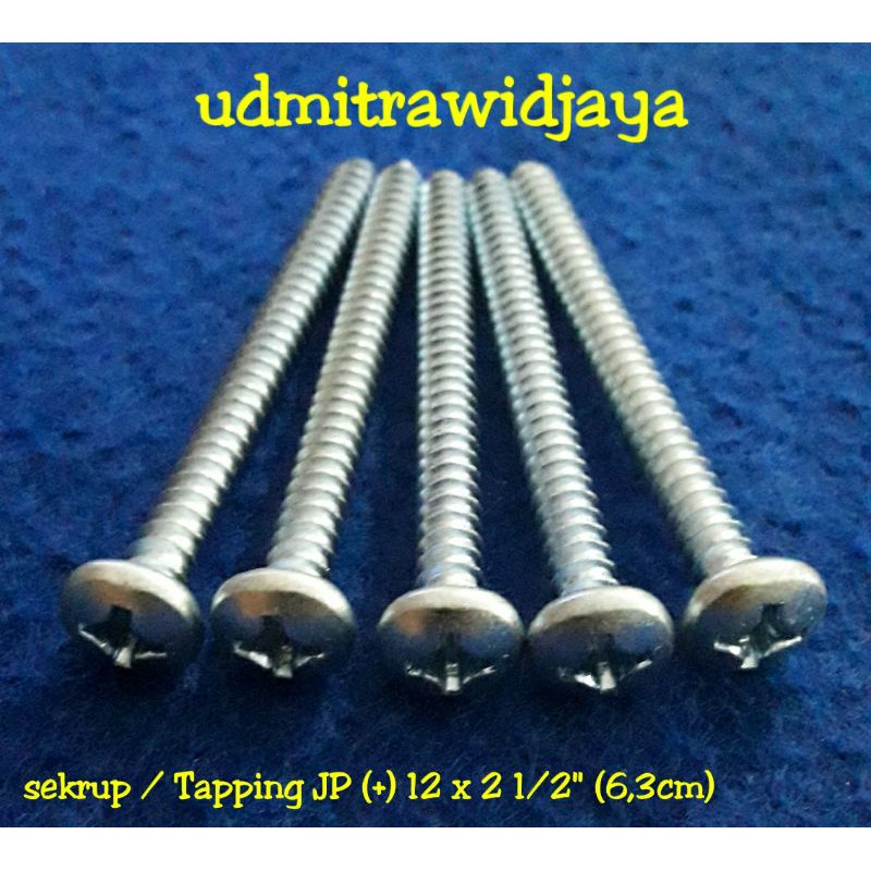 Jual sekrup skrup scrup Tapping JP + 12 x 2 1/2" panjang 6,3cm sekrup ...