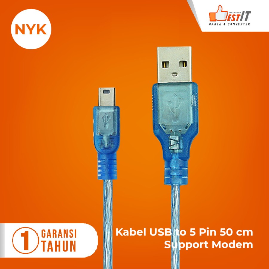 Jual NYK Kabel USB to 5 Pin Support Modem/ Kabel USB to 5 Pin colokan ...