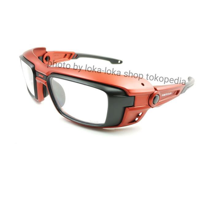 Jual Kacamata Frame Minus Safety Worksafe Seri Vector Merah Hitam ...