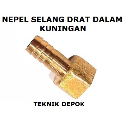 Jual Nepel Selang Kuningan 1/4 x 3/8 inch Drat Dalam Connector Hose ...