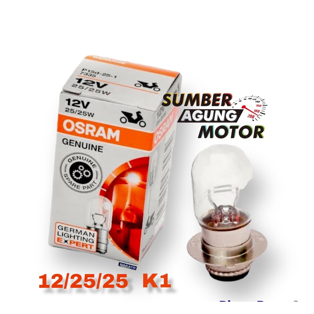 Jual BOHLAM LAMPU DEPAN STANDAR BEBEK MATIC K1 HS1 H6 12V 25/25W 12v 32/32W OSRAM ORIGINAL NON ...