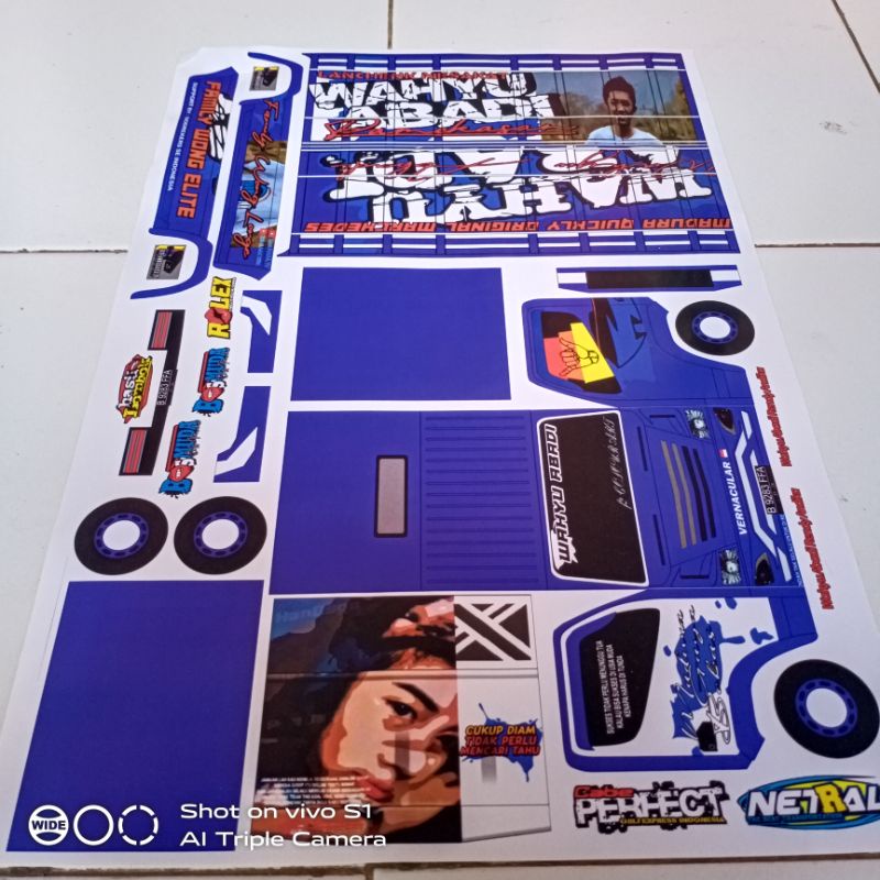 Jual Stiker Mobil truk oleng pola stiker Miniatur truck oleng Stiker ...