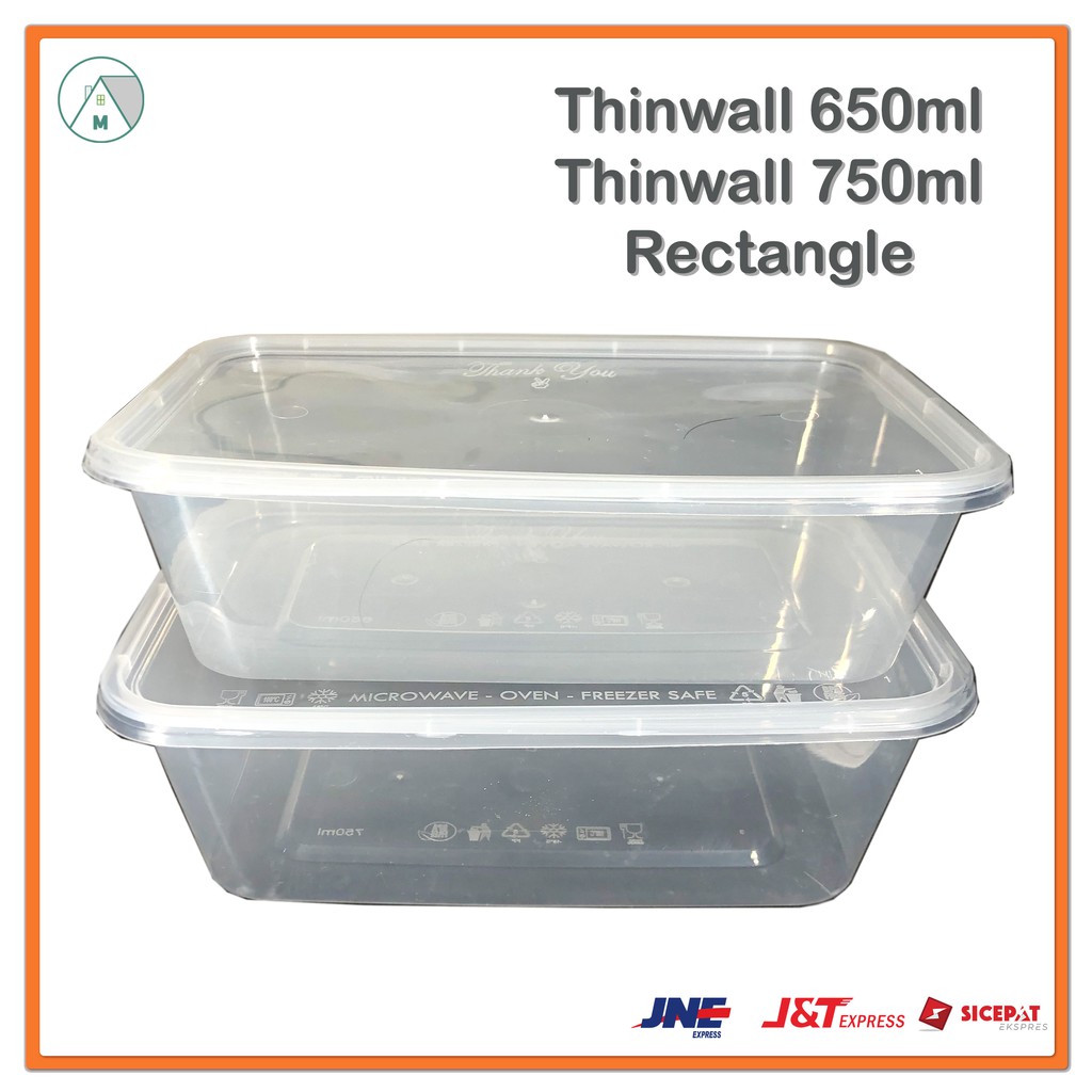 Jual Thinwall Victory Rectangular Kotak Makan 650ml dan 750ml | Shopee Indonesia