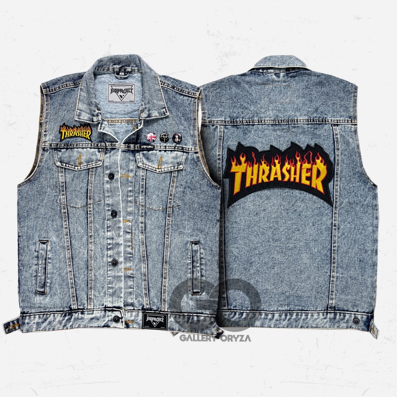 Jual ROMPI PRIA - ROMPI JEANS PRIA EMBLEM TRASHER API UKURAN M- XXL ...