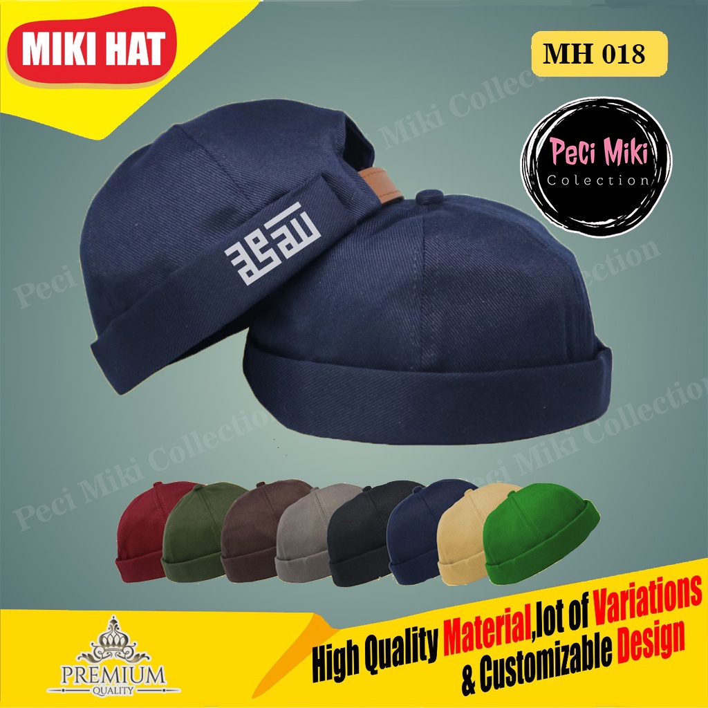 Jual Peci Miki Hat Premium Allah Muhammad Peci Mikihat Topi Brimless ...