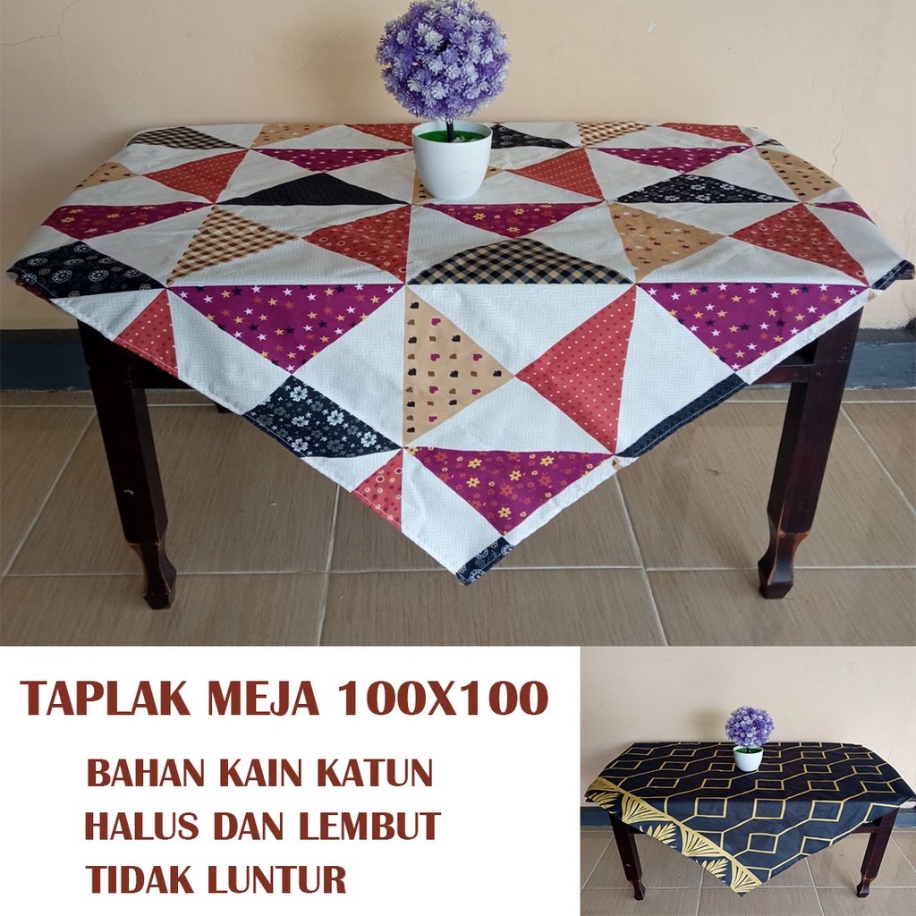 Jual Cover Taplak Meja Kecil Ukuran 100x100 cm Kain Katun Halus Aneka ...