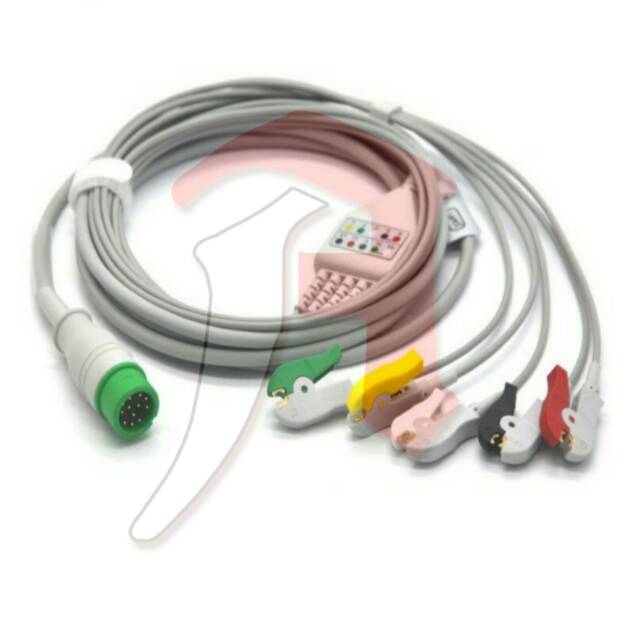 Jual Ecg Cable / Kabel Ecg Comen 12 Pin 5 Lead Clip | Shopee Indonesia