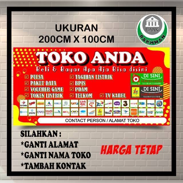Jual SPANDUK BANNER | PPOB/ PULSA/ LOKET RESMI | UKURAN 2M X 1M ...