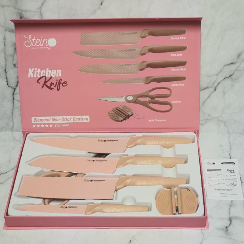 Jual stein diamond knives set stein cookware / pisau set special price ...