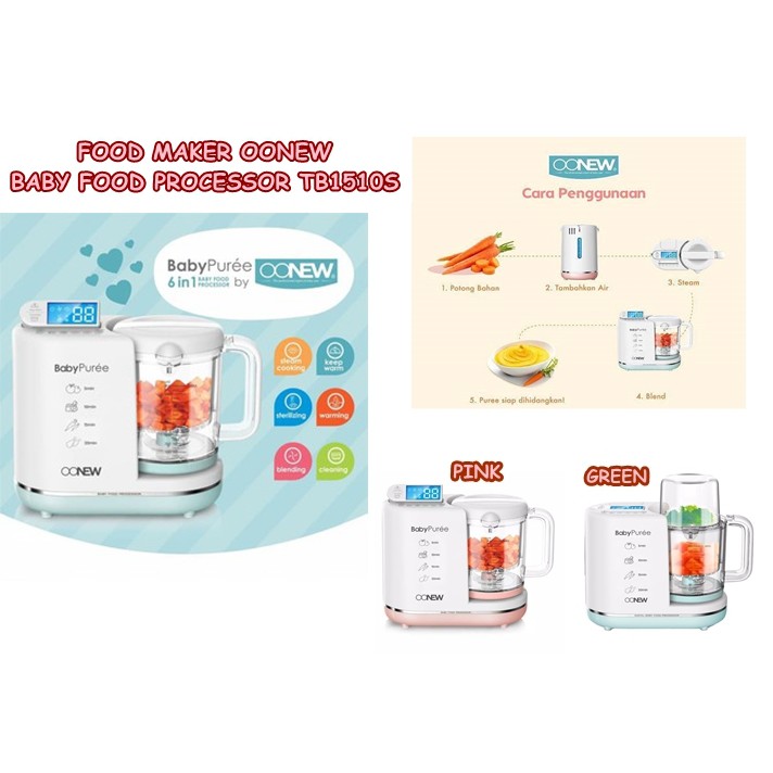Jual MICHELIN 6in1 FOOD MAKER OONEW DIGITAL BABY FOOD PROCESSOR TB1510S ...