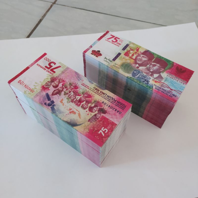 Jual UANG MAINAN 75 RIBU RUPIAH (ISI ±1000 LEMBAR) | Shopee Indonesia