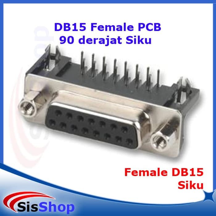 Jual DB15 15 PIN D-SUB DUAL ROW 90 DEGREE FEMALE PCB CONNECTOR | Shopee ...