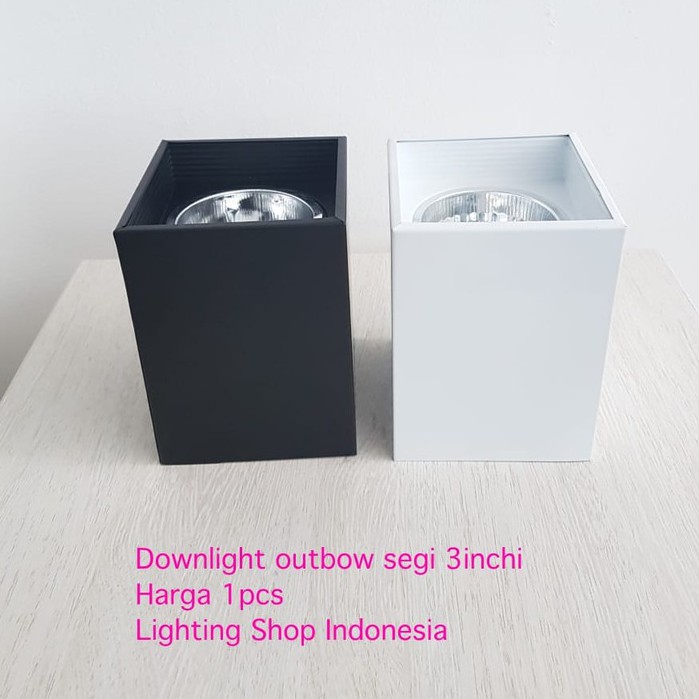 Jual Lampu downlight outbow segi 3.5in kotak lampu plafon tempel ...