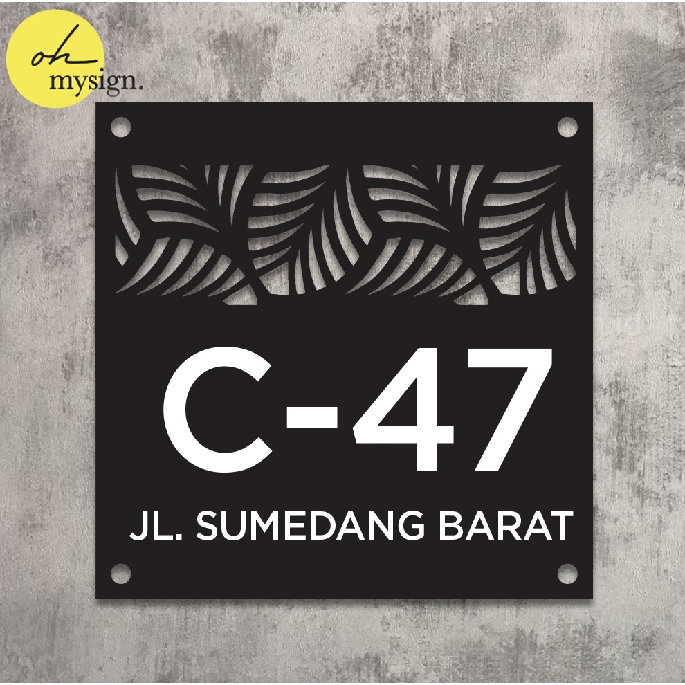 Jual Custom Nomor Rumah UV Print Laser Cut Plat Nomor Rumah Square ...