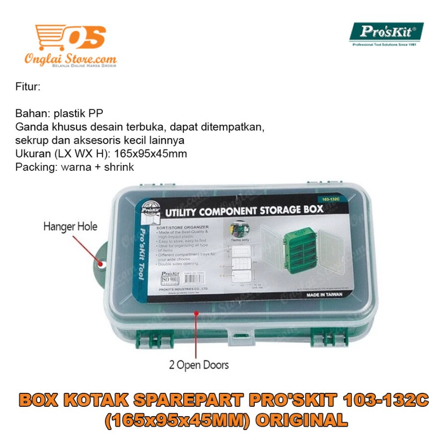 Jual BOX KOTAK SPAREPART PRO'SKIT 103-132C UKURAN 165x95x45MM ORIGINAL ...