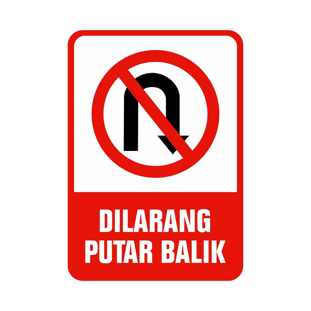 Jual Rambu Dilarang Putar Balik 35cm x 50cm Plat Alumunium | Shopee ...