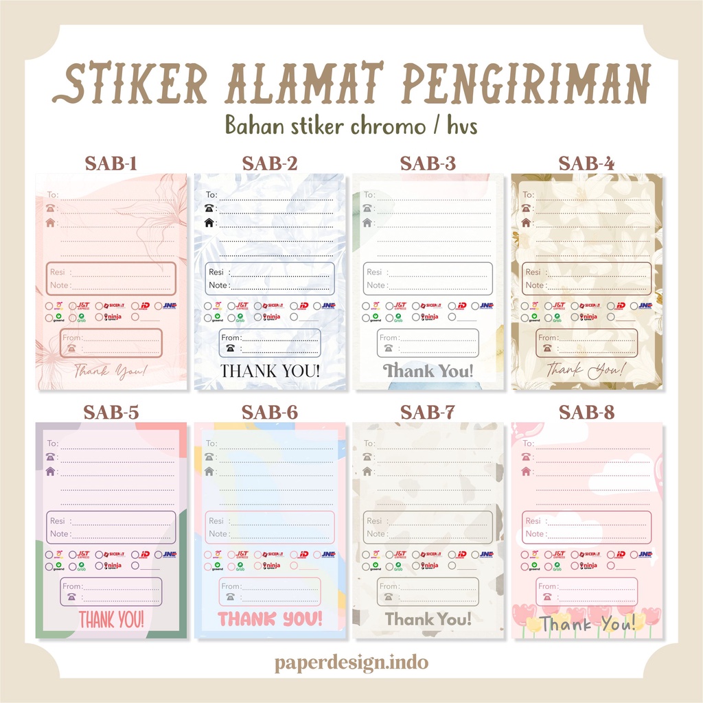 Jual Stiker Alamat Pengiriman B PORTRAIT 10X7CM | Sticker Label Barang ...