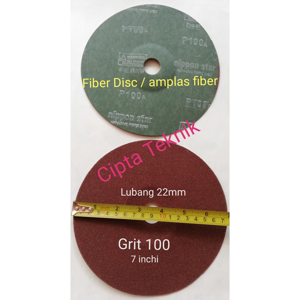Jual Fiber Disc 7 inchi grit 100 Nippon Star Amplas Fiber Bulat 7inchi ...
