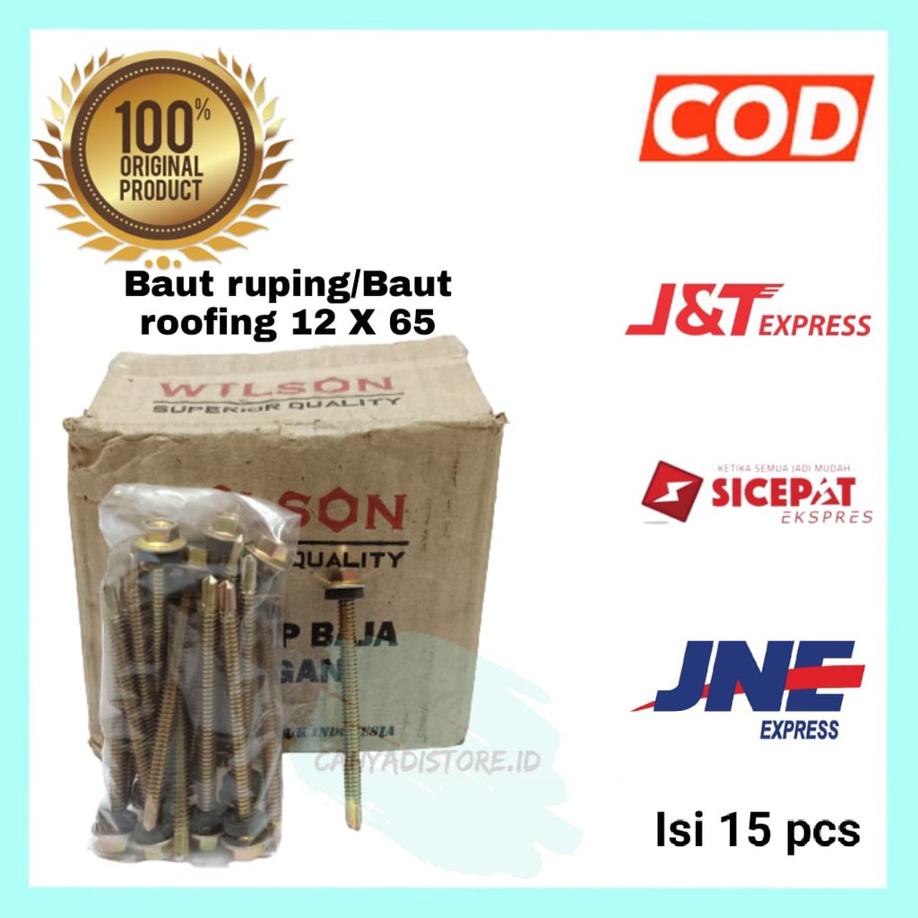 Jual [Harga Kotak] Paku roofing Wilson Baja Ringan 12 x 65 mm | Shopee ...