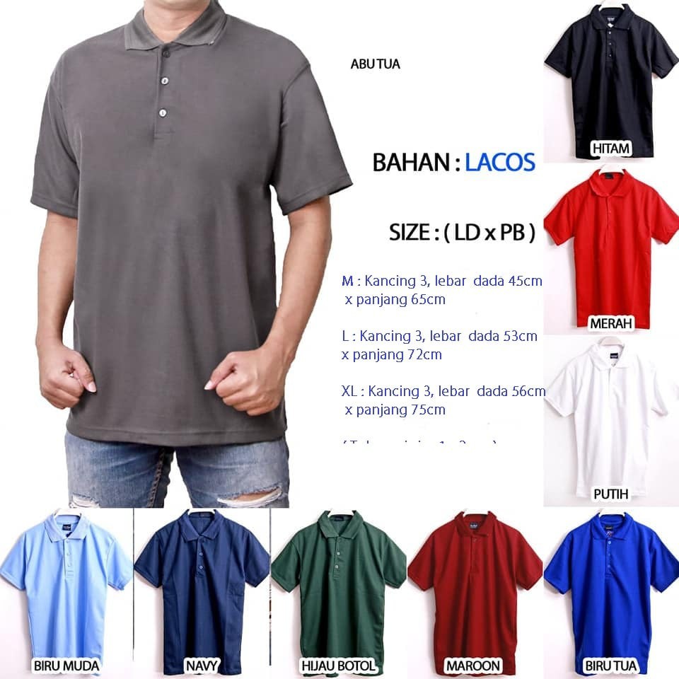 Jual Polo Shirt Polos / Kaos Kerah / Polo Polos pria / Kaos polo cowok ...