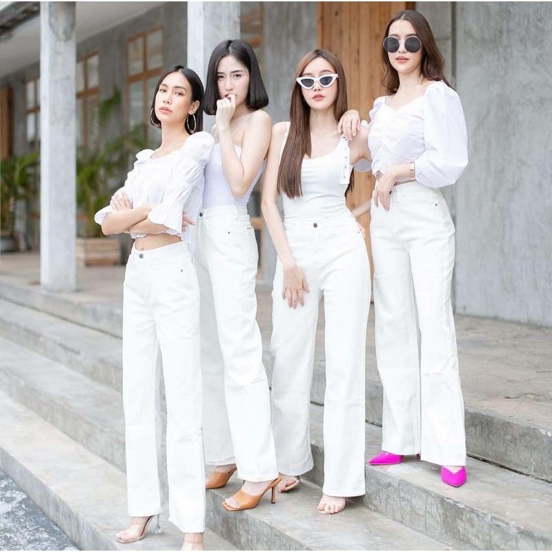 Jual KULOT JEANS PUTIH HIGHWAIST TEBAL 27-34 / PLAINKULOT | Shopee ...