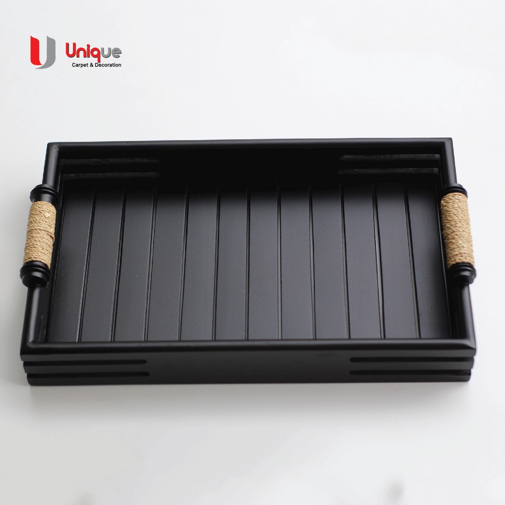 Jual Nampan Kayu Hitam Tali Agel / Tray Kayu Jati Hitam / Nampan Caffe ...