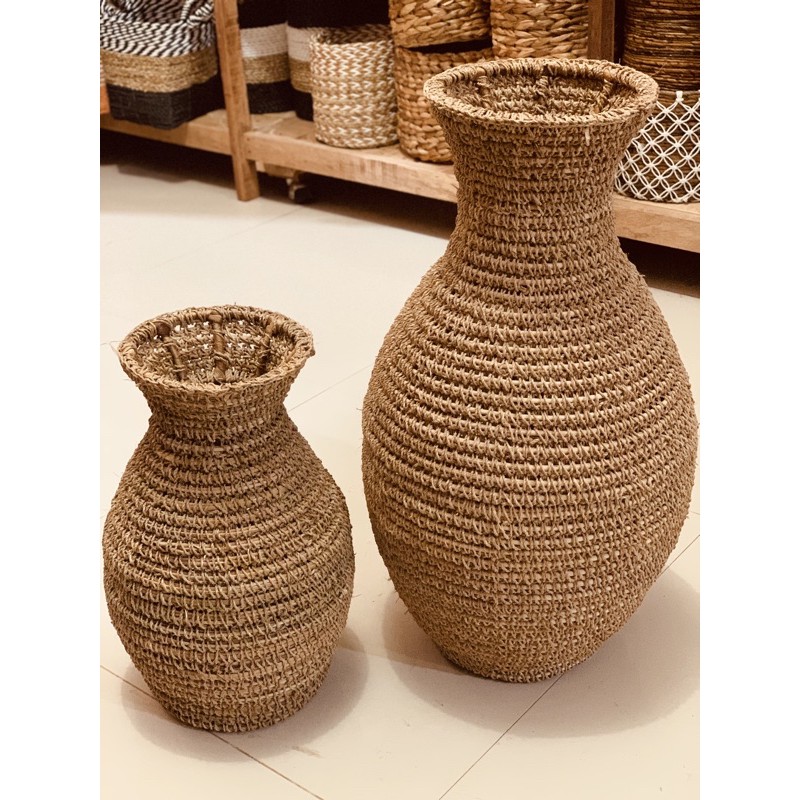 Jual vas bunga agel polos lilit krem | Shopee Indonesia