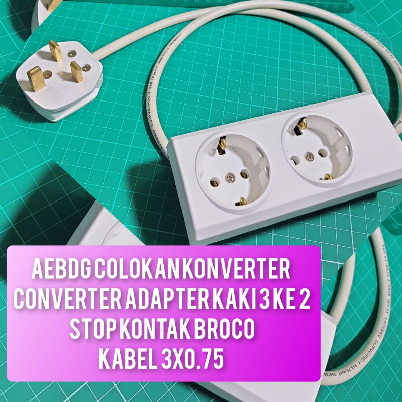 Jual AEBDG KONVERTER OVER STEKER KAKI 3 KE 2 / STOP Kontak Kaki 3 Tiga ...