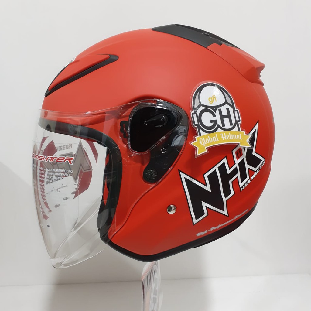 Jual HELM NHK HALF FACE NHK R6 NHK R 6 SOLID RED DOFF NHK R6 POLOS ...