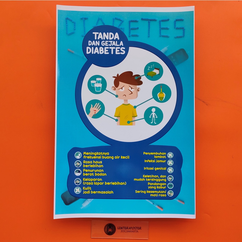 Jual Poster Untuk Kesehatan, Poster diabetes, Poster Tanda dan Gejala ...