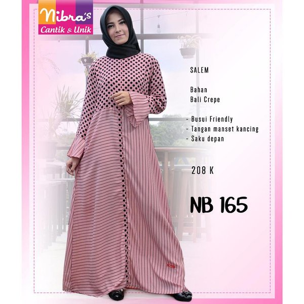 Jual GAMIS MUSLIM NIBRAS NB 165 COKLAT | Shopee Indonesia