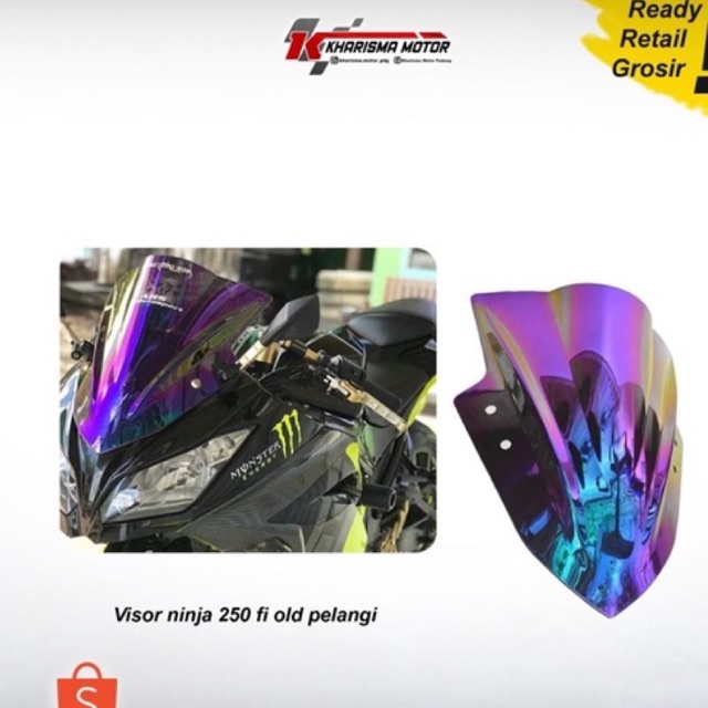 Jual visor ninja 250 fi 2015-2017 pelangi | Shopee Indonesia