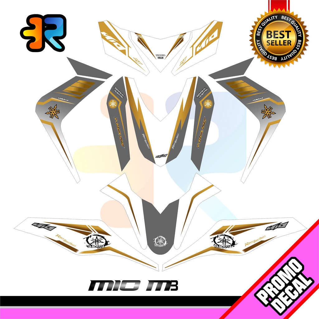 Jual Stiker Decal Motor Mio M3 Desain Stripe Sticker Full Body | Shopee ...