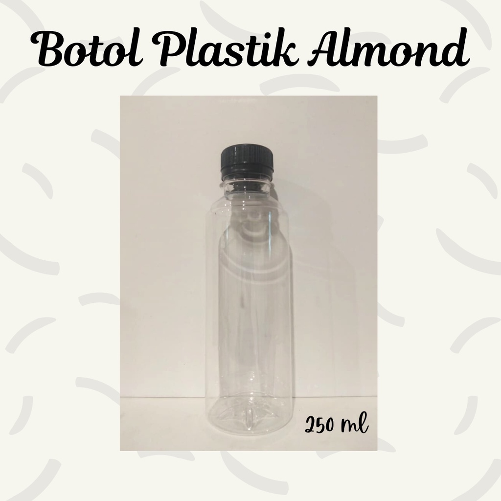 Jual Botol Plastik Almond 250ml / Botol Pet / Botol Minum Plastik ...