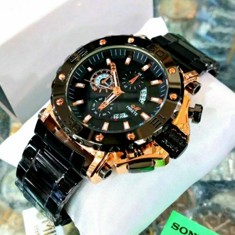 Jual Jam Tangan Pria Mirete Free Box New | Anti Air Rantai Stainless ...
