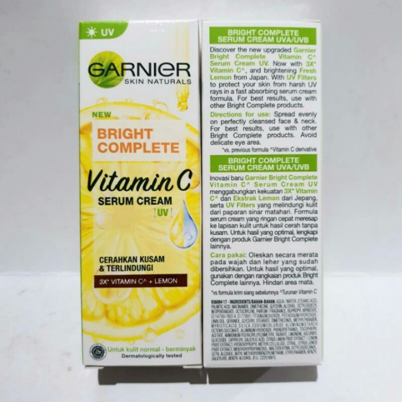 Jual GARNIER Light/Bright Complete Vitamin C Serum Cream Uv 20ml | Shopee Indonesia