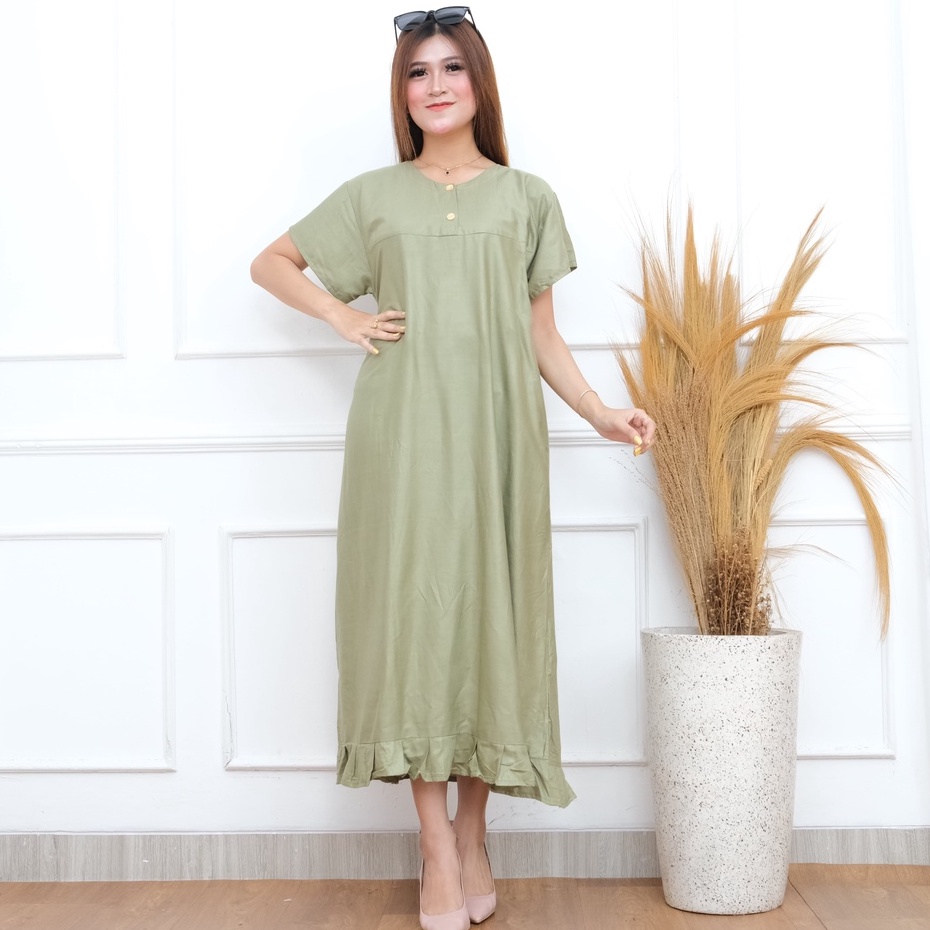 Jual Daster Ruffle Panjang Viral Kekinian Polos Busui | Shopee Indonesia