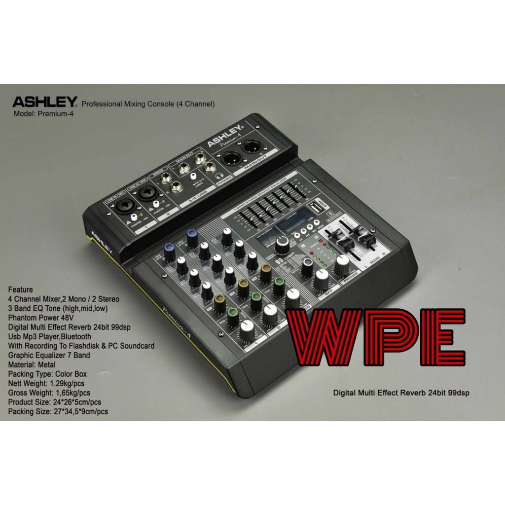 Jual Mixer audio Ashley Premium 4 Original 4 Channel Bluetooth - USB ...