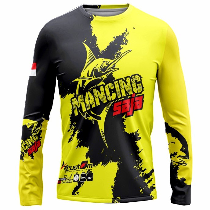 Jual Jersey memancing/baju memancing warna kuning,,ap custom | Shopee ...