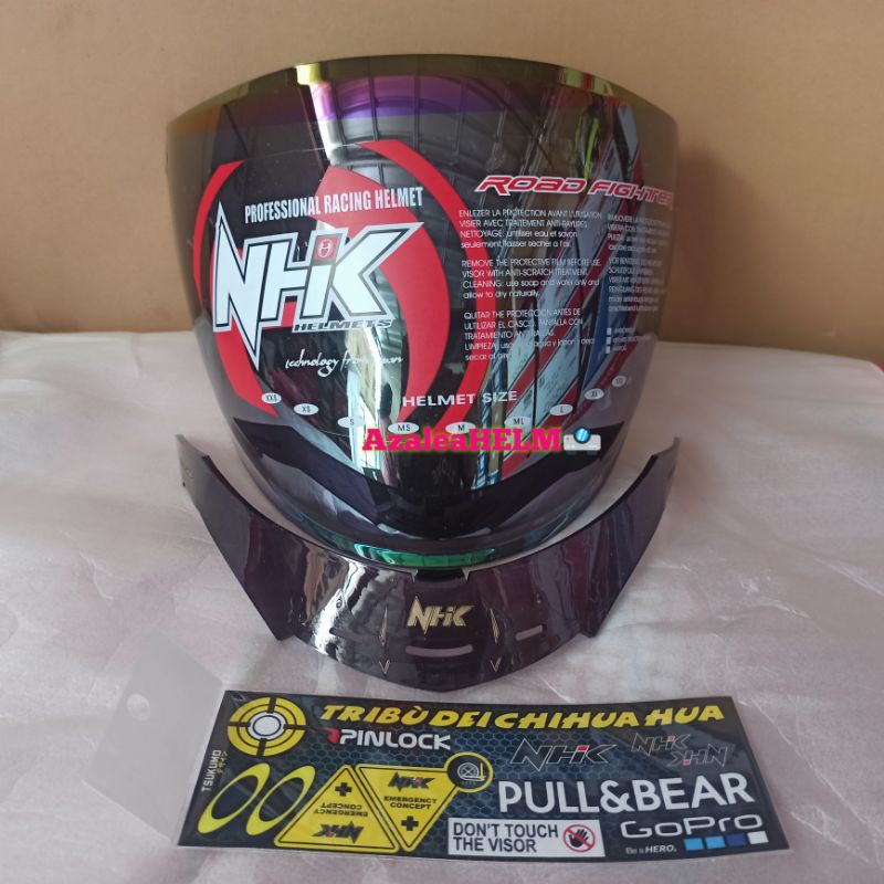 Jual KACA VISOR ORIGINAL HELM NHK R6 CLEAR Smoke Rainbow Silver ...