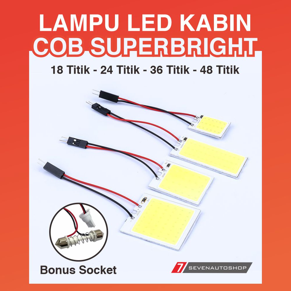 Jual Lampu Plat Nomor / Kabin LED Cabin Plafon Mobil COB Plasma 18/24/36/48 Mata Titik Putih ...